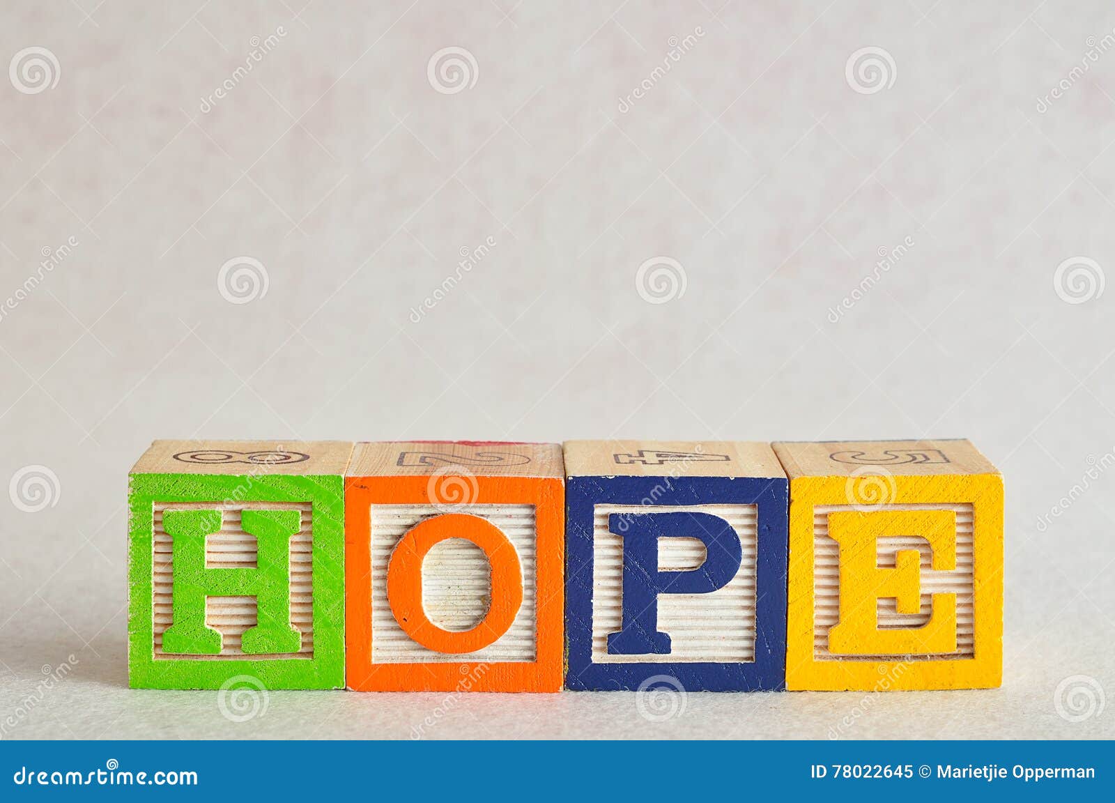 The Word Hope Spelled with Colorful Blocks Stock Image - Image of happy ...