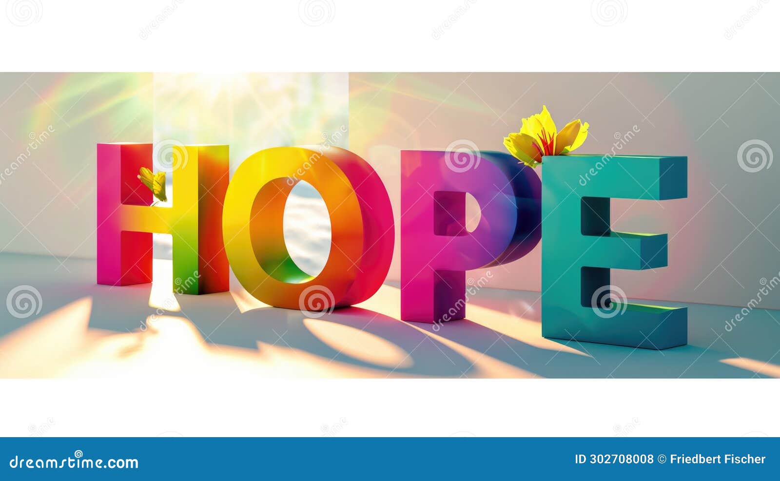The Word Hope with a Sunflower on Top of it Stock Illustration ...