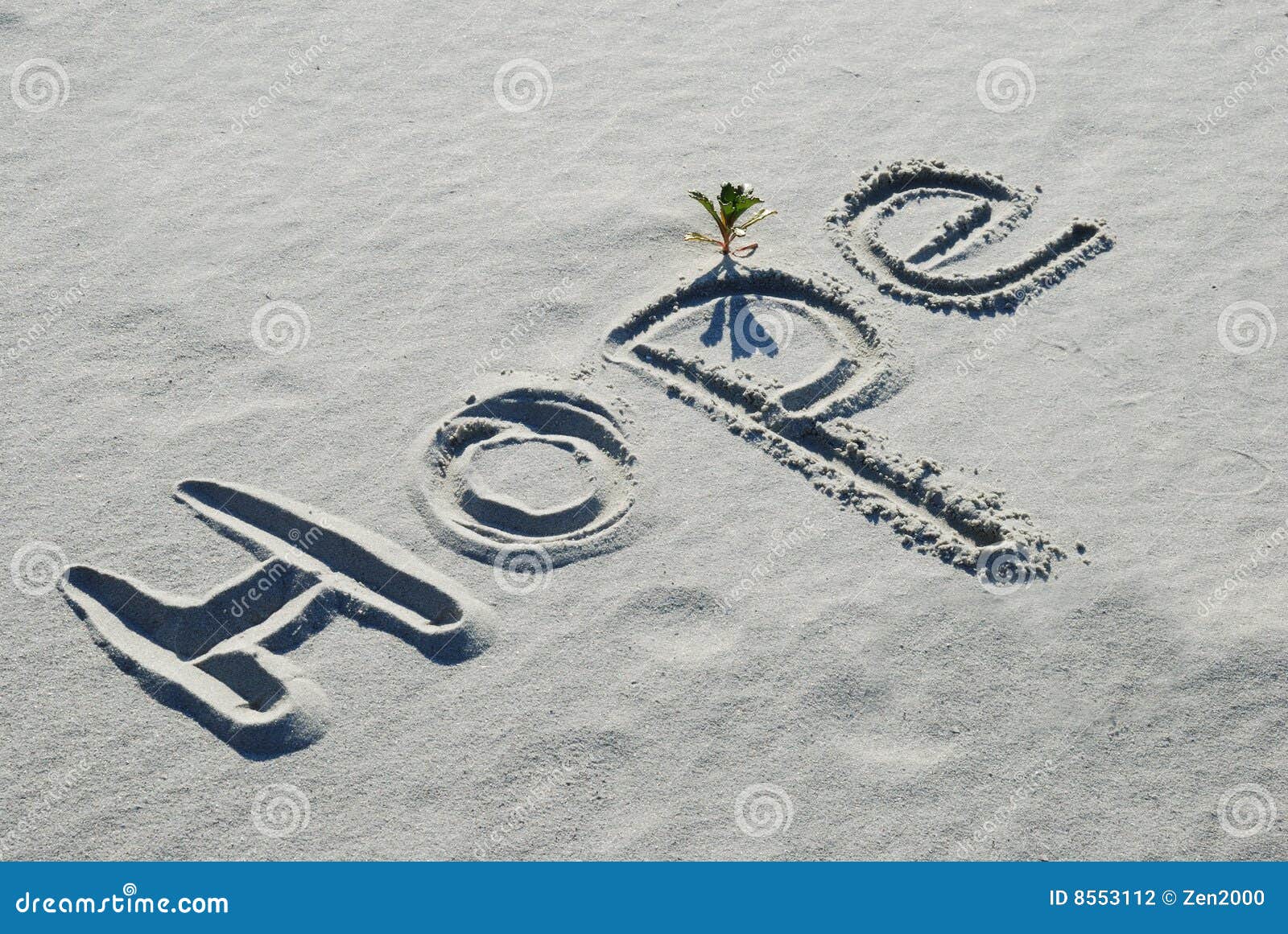 The Word Hope Written in the Sand Stock Photo - Image of ocean, texture ...