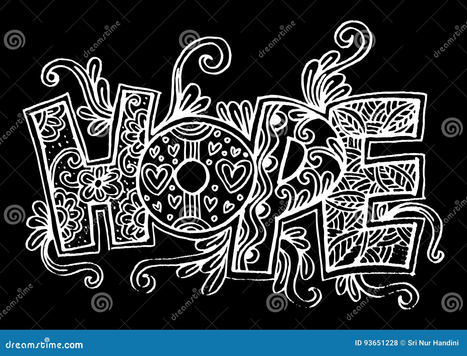 Word Hope Zentangle Stylized Stock Illustration - Illustration of ...