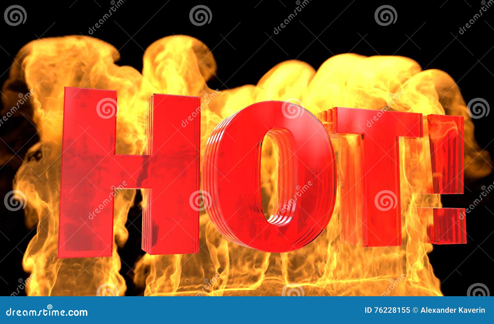 The Word HOT on the Background of Fire Stock Illustration ...