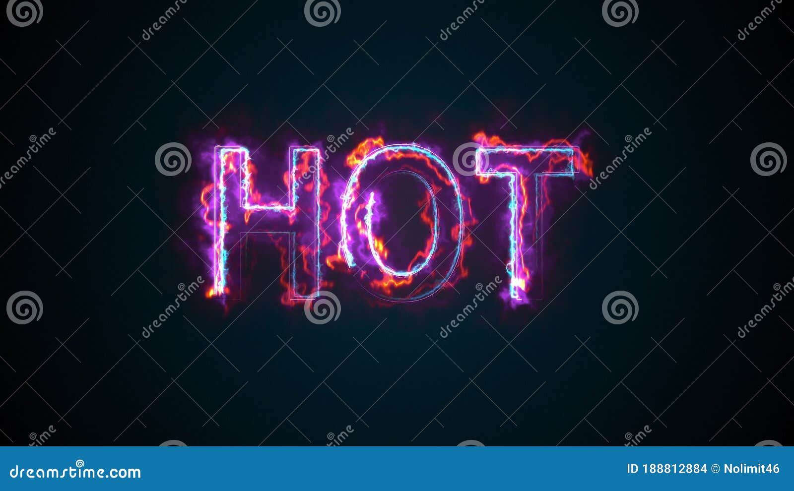 The Word Hot, Computer Generated. Burning Inscription. Capital Letters ...