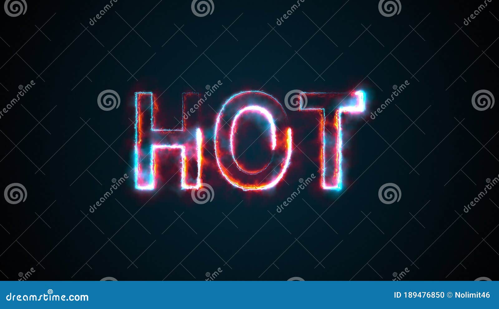 The Word Hot, Computer Generated. Burning Inscription. Capital Letters ...