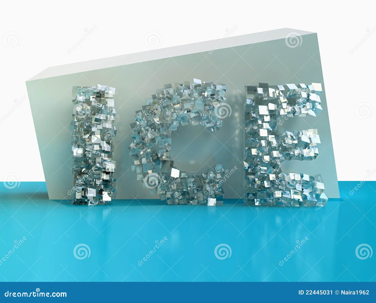 The Word Ice with Ice Crystals Stock Illustration - Illustration of ...