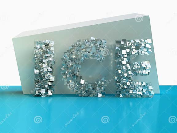 The Word Ice with Ice Crystals Stock Illustration - Illustration of ...
