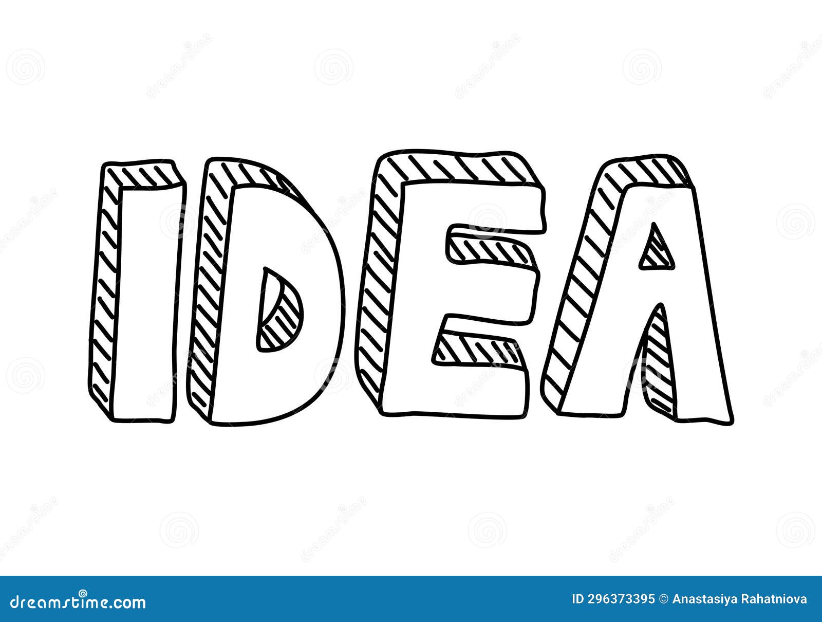 Word Idea Hand Drawn Lettering. Vector Illustration Stock Illustration ...