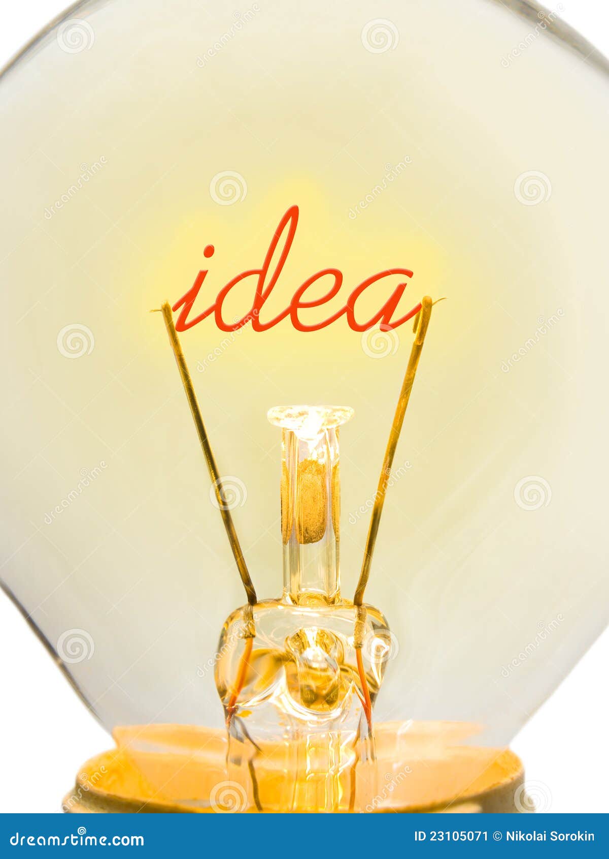 Word Idea in lamp stock image. Image of discovery, creativity - 23105071