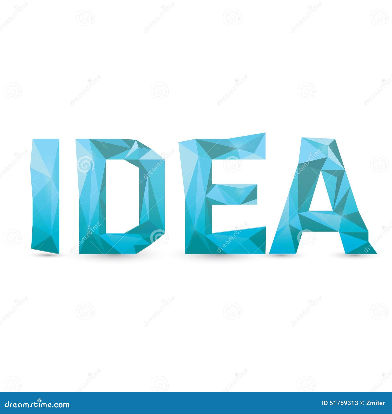 Word IDEA low poly style. stock vector. Illustration of modern - 51759313