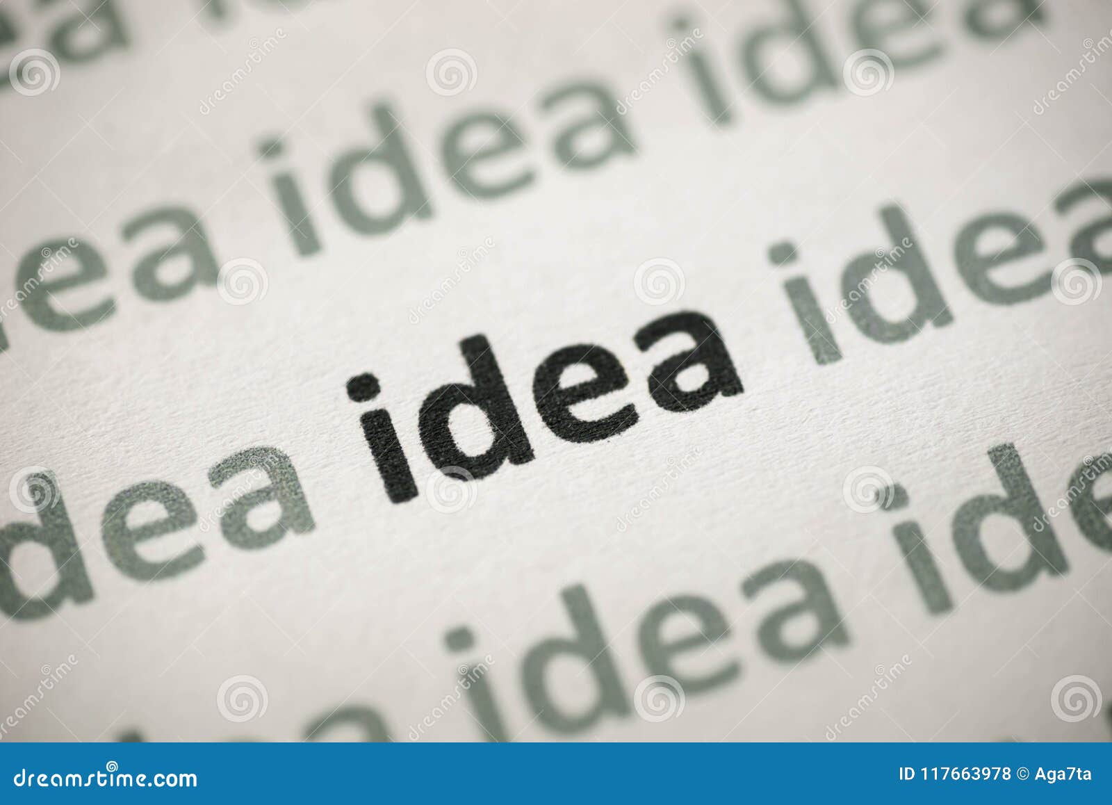 Word Idea Printed on Paper Macro Stock Photo - Image of definition ...