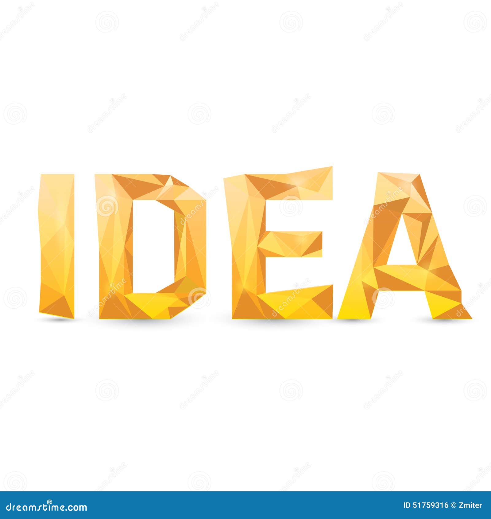 Word IDEE lage polystijl vector illustratie. Illustration of gebarsten ...