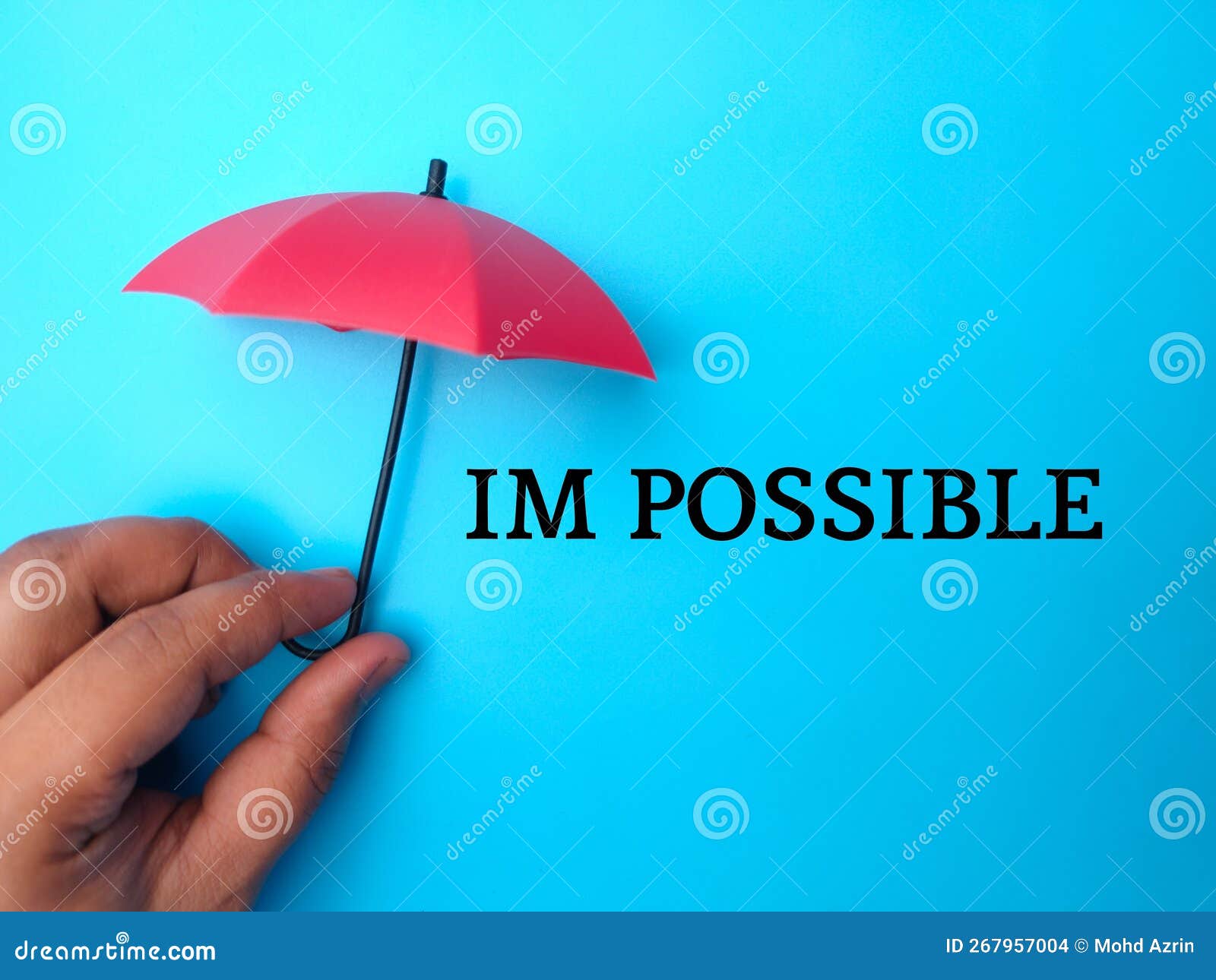 The Word IM POSSIBLE on Blue Background Stock Photo - Image of ...