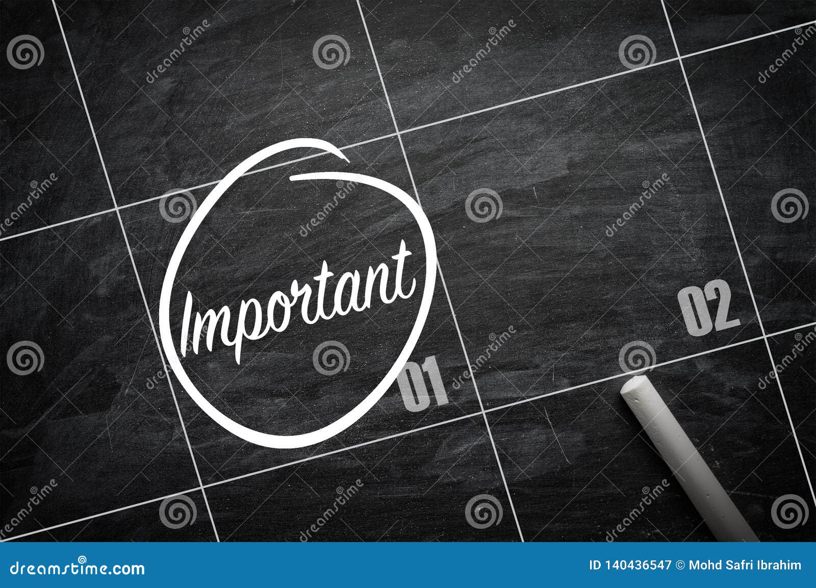 The Word Important and Circled on a Blackboard Stock Image - Image of ...