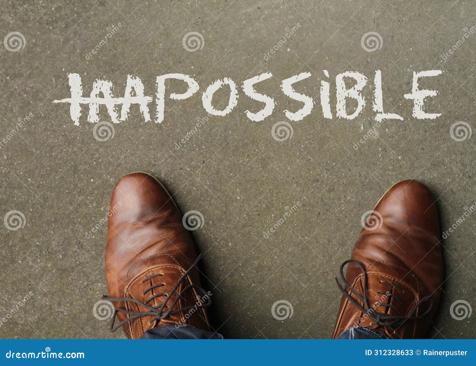 The Word Impossible with the First Two Letters Crossed Out Stock Image ...