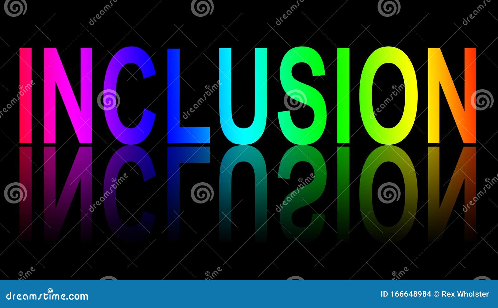 The Word INCLUSION in Rainbow Colors Stock Illustration - Illustration ...