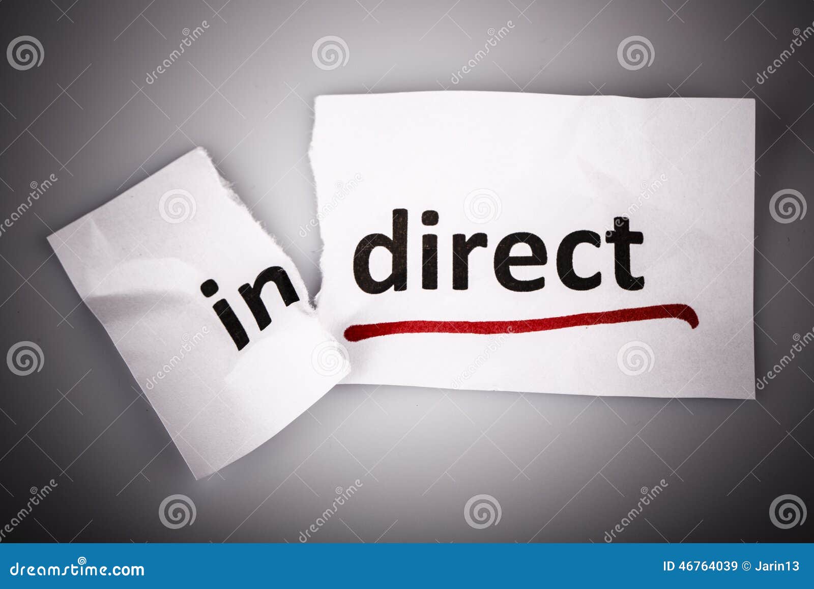 The Word Indirect Changed To Direct on Torn Paper Stock Image - Image ...