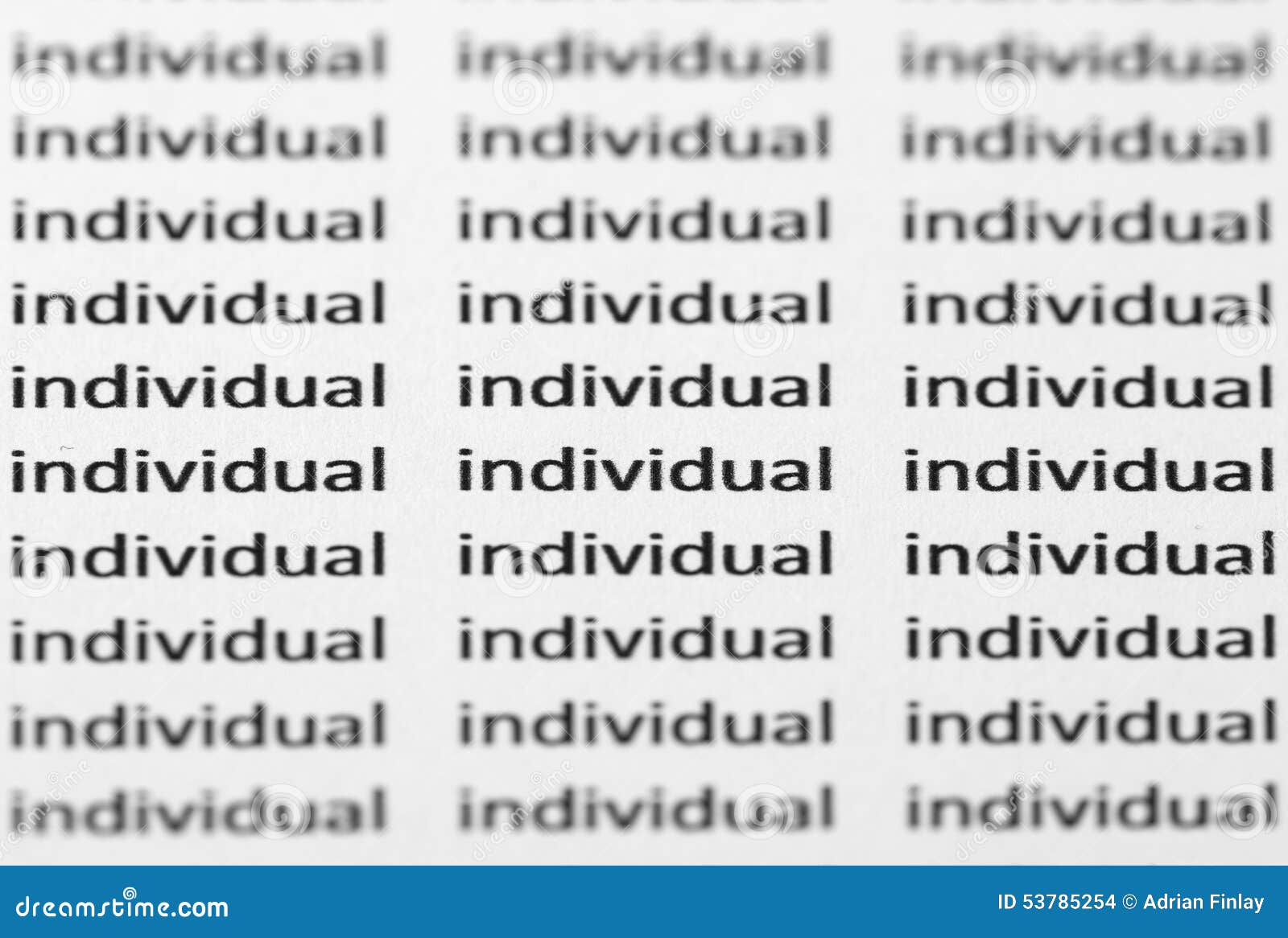 The Word Individual Repeated with Shallow Focus Stock Photo - Image of ...