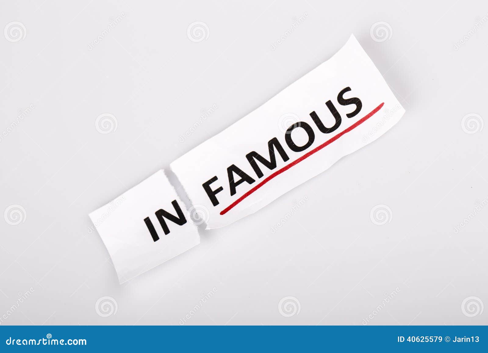 The Word Infamous Changed To Famous On Torn Paper Royalty-Free Stock ...