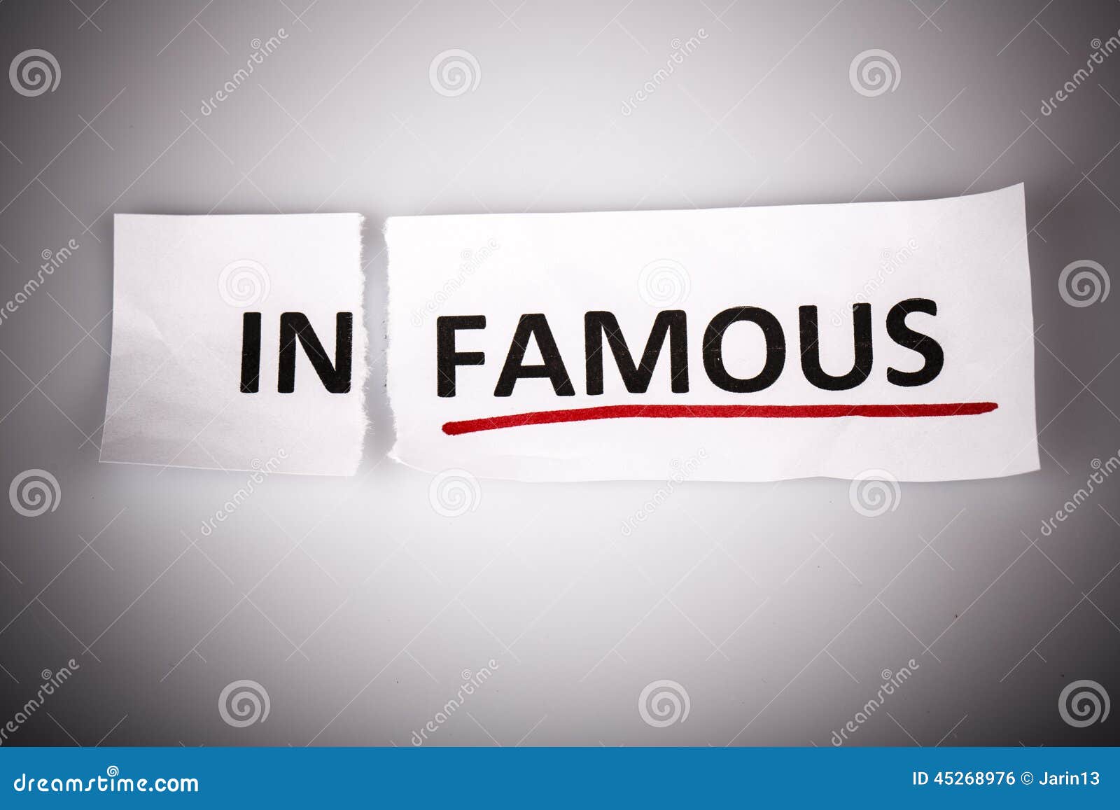The Word Infamous Changed To Famous On Torn Paper Royalty-Free Stock ...