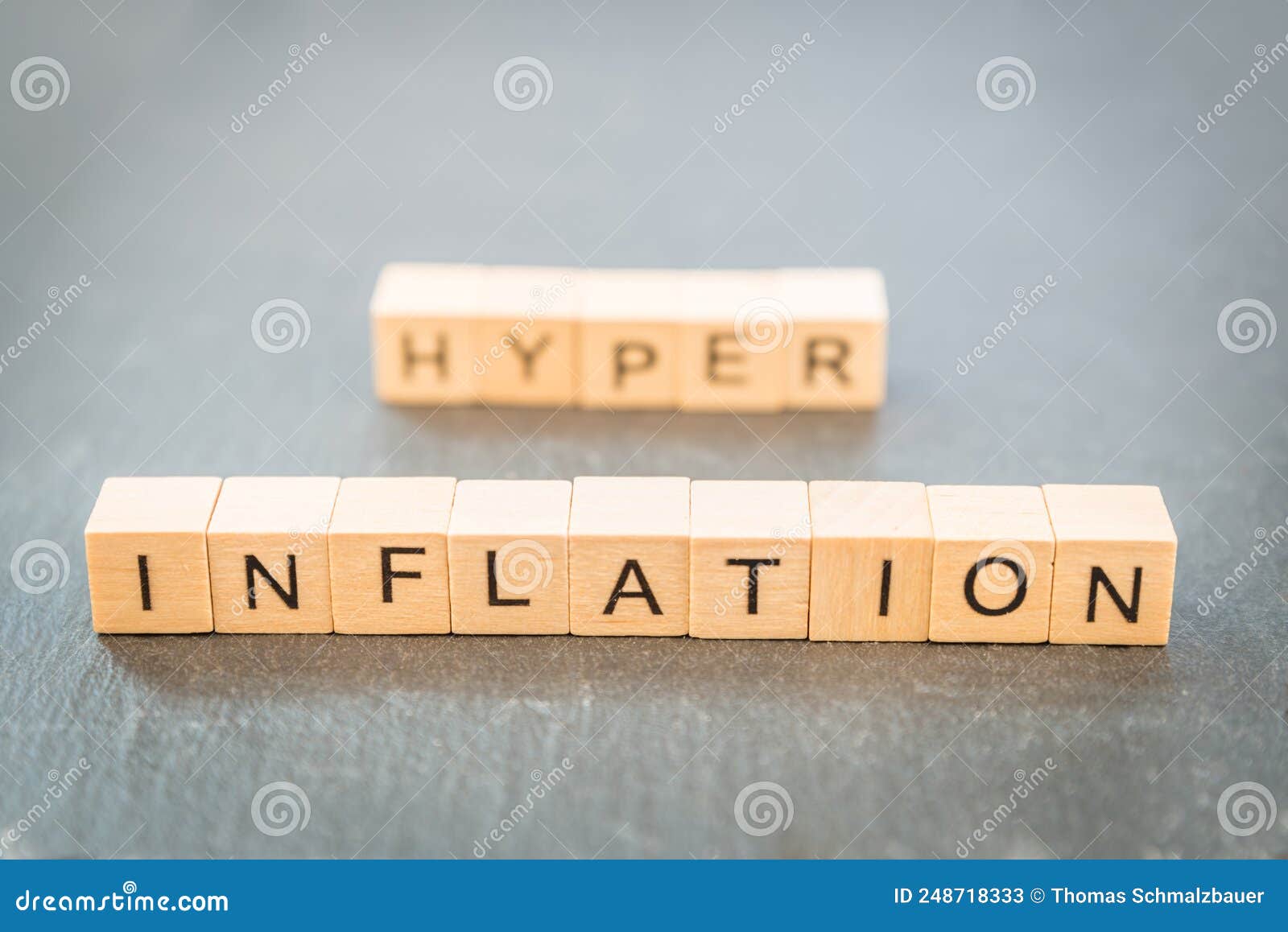 The Word Inflation and Hyper in the Background Text Written on a Slate ...