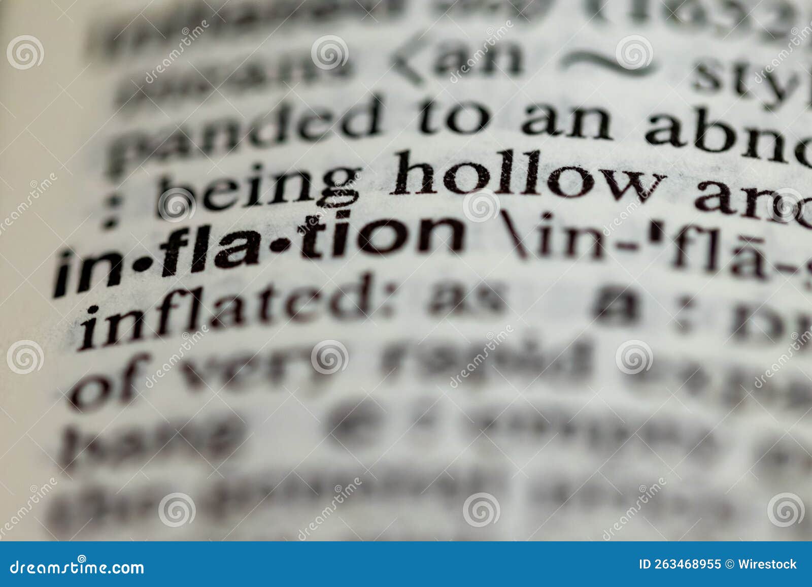 Word Inflation Written in Dictionary Stock Image - Image of literature ...