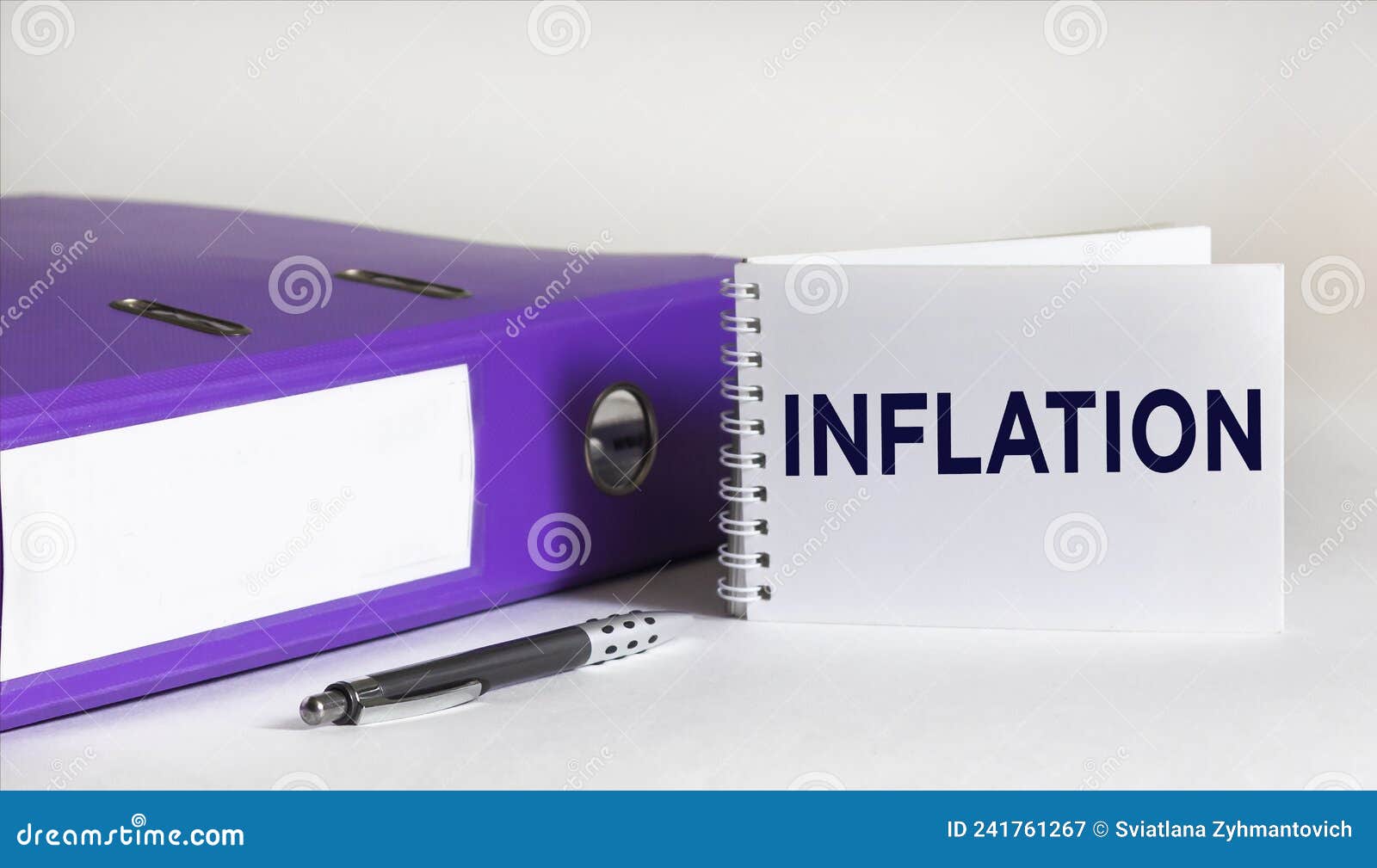 The Word Inflation is Written on a Notepad and a White Background with ...