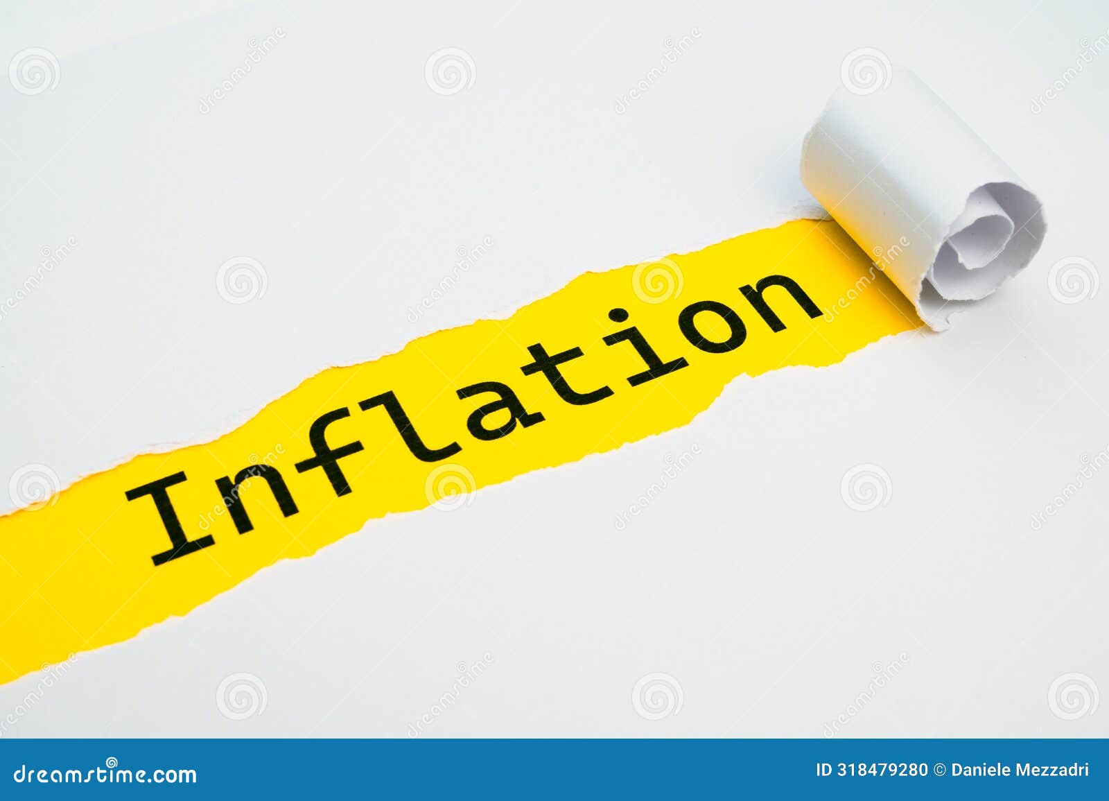 Word Inflation on Yellow Surface. Stock Photo - Image of cost, banks ...