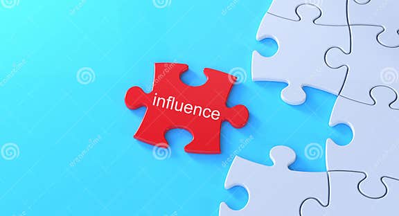 The Word Influence on a Missing Puzzle Piece. Stock Illustration ...