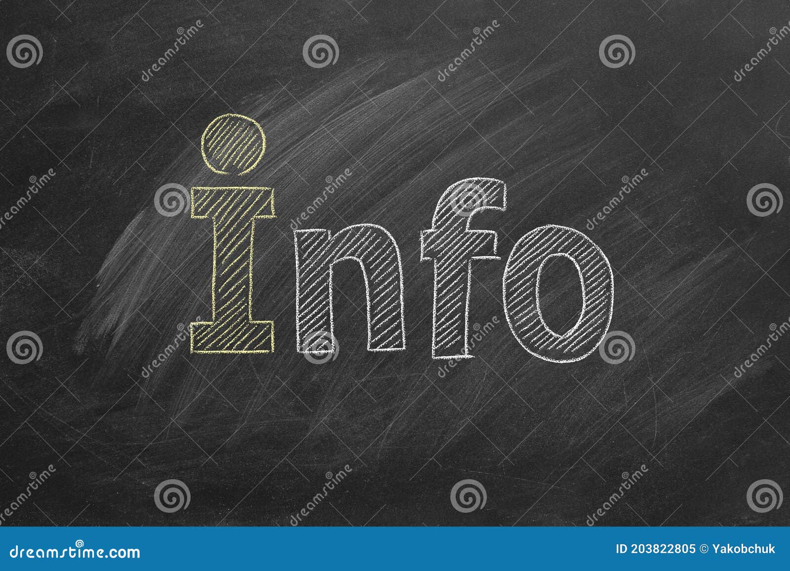Word INFO in chalk stock image. Image of line, board - 203822805