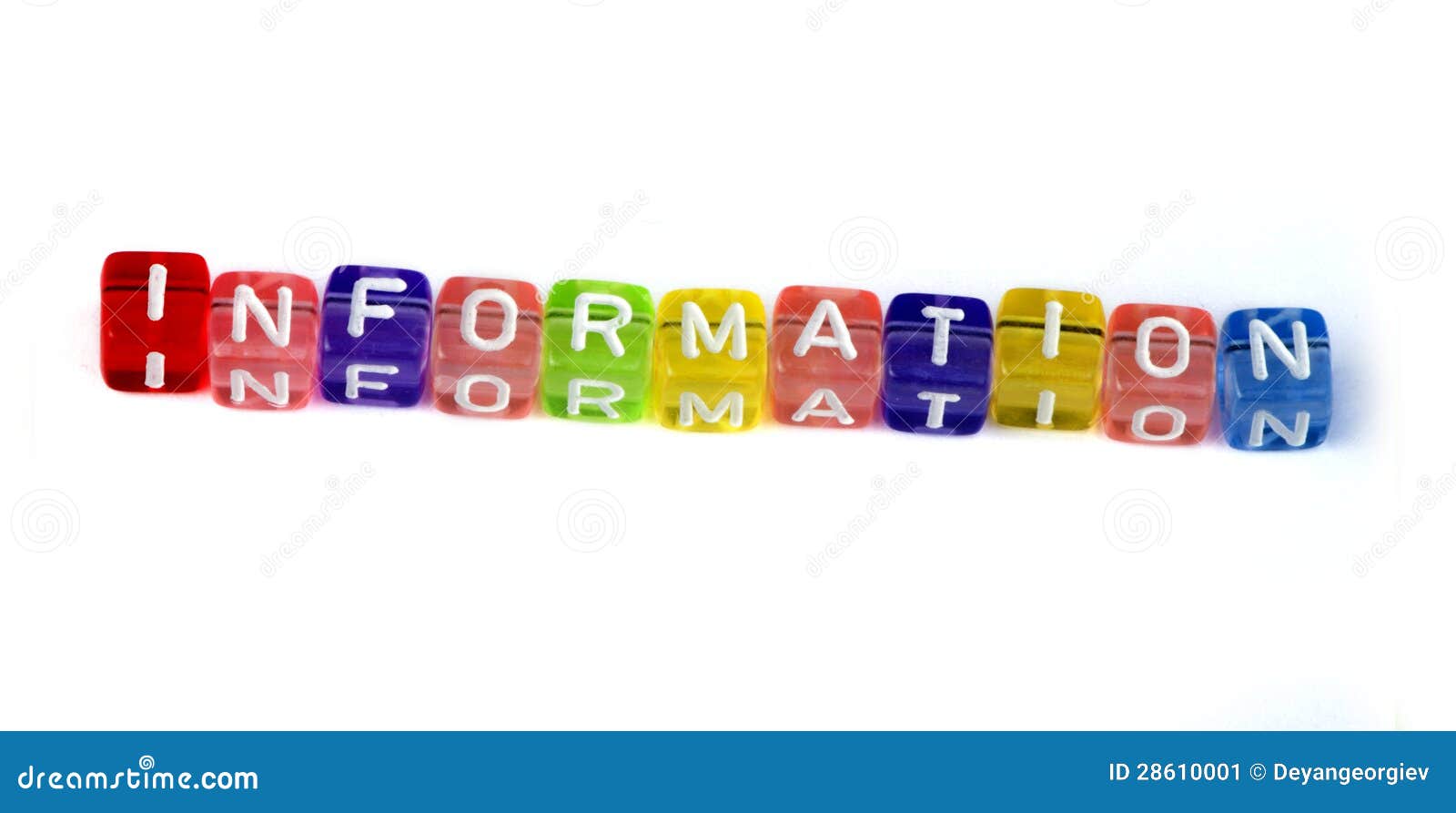 The Word Information As Letters In Letterpress Type Over Mosaic ...