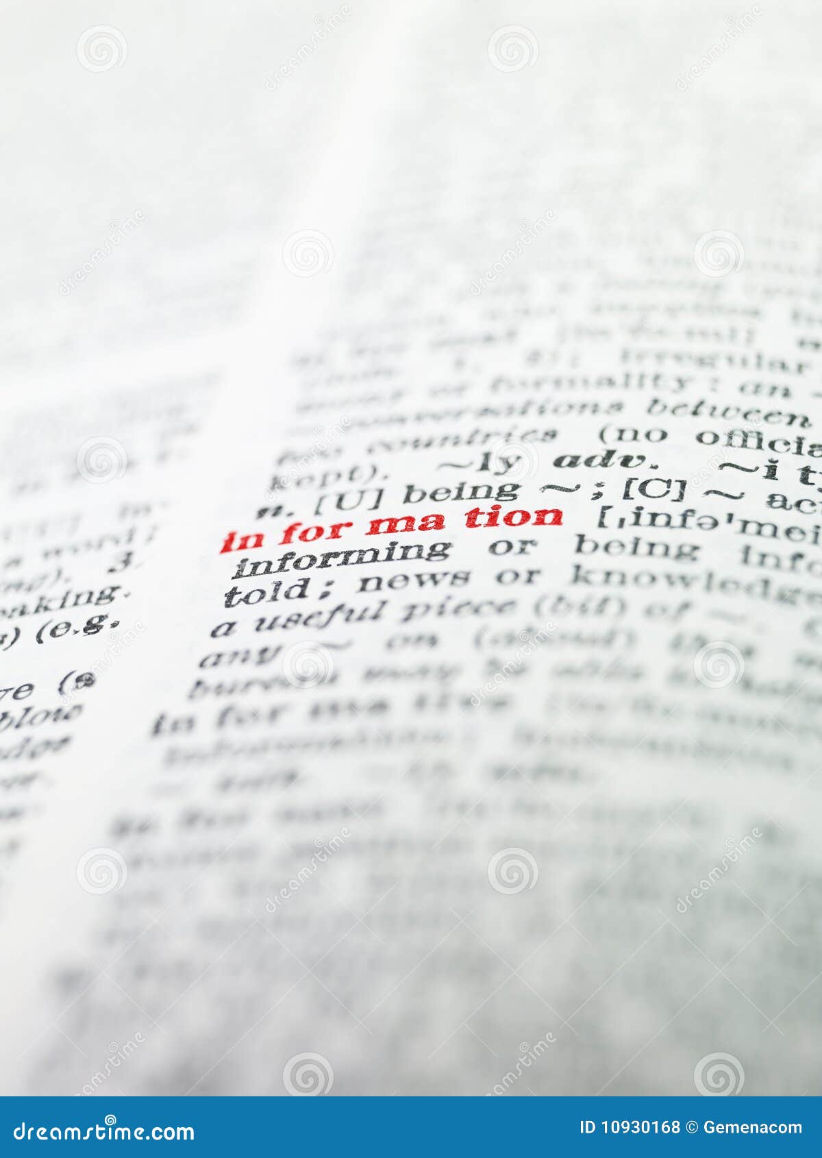 The Word Information As Letters In Letterpress Type Over Mosaic ...