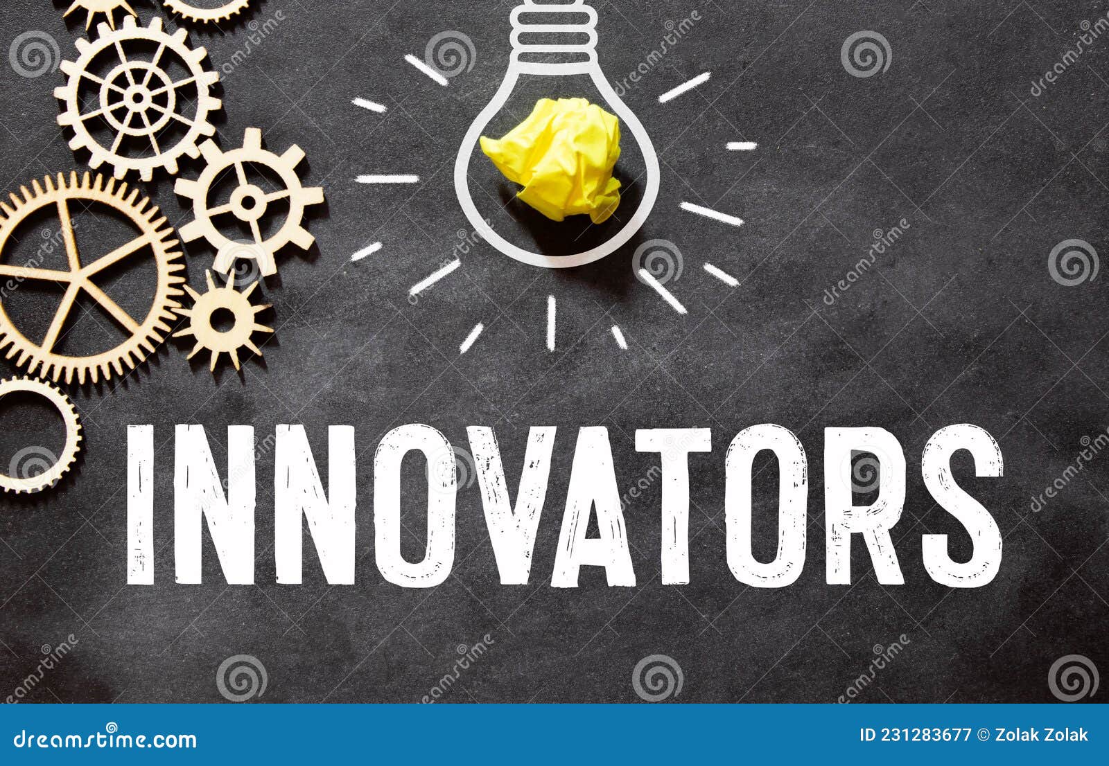 The Word Innovation Handwritten on a Blackboard Stock Image - Image of ...