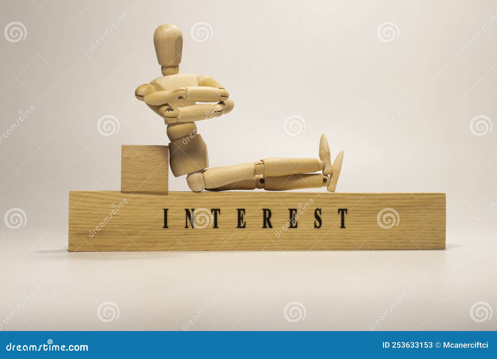 The Word Interest is Written on the Wooden Surface. Close-up Stock ...