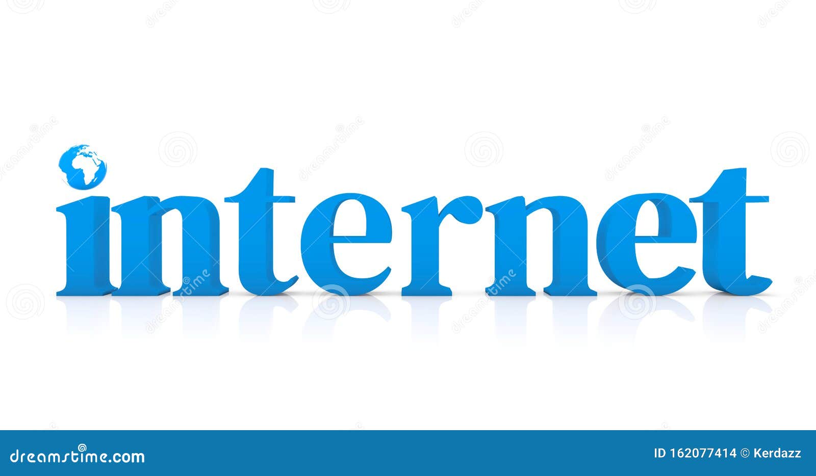 Word Internet Letter Design in Simple White Render Stock Illustration ...