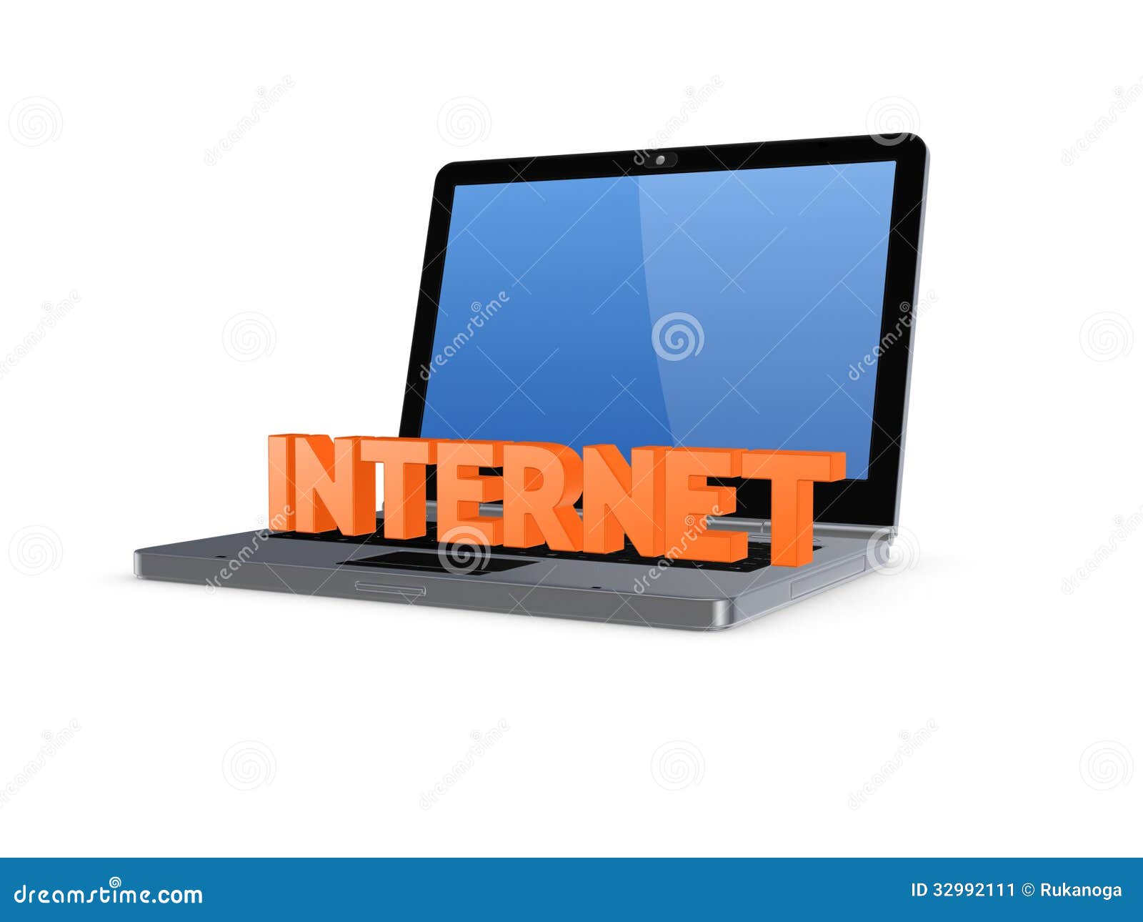 Word INTERNET on notebook. stock illustration. Illustration of desktop ...