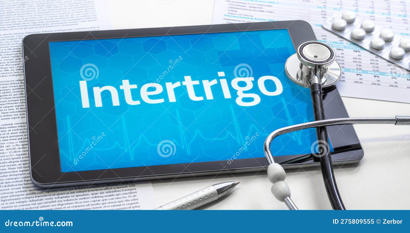 Intertrigo on the Display of a Tablet Stock Image - Image of clinic ...