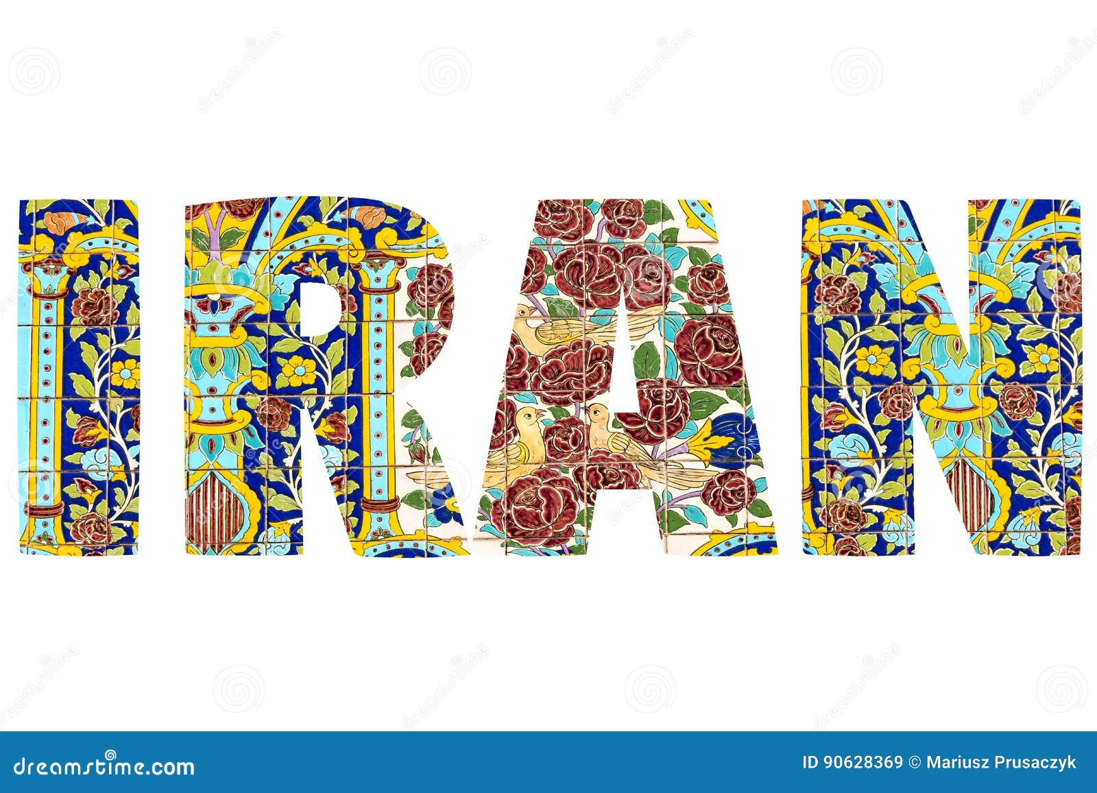 Word IRAN Over Symbolic Places. Stock Image - Image of mosaic ...