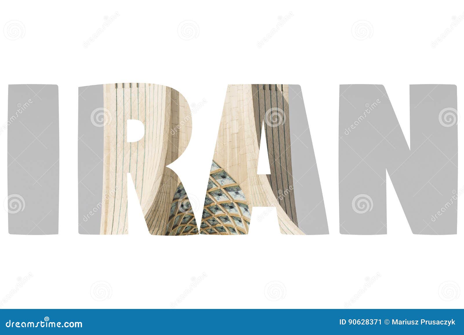 Word IRAN Over Symbolic Places. Stock Image - Image of asia, east: 90628371