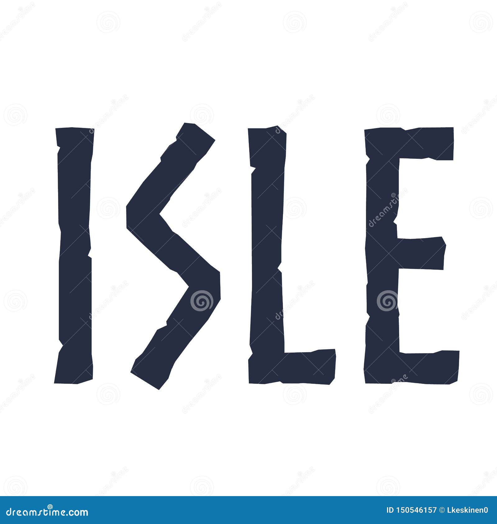 Word Isle Flat Illustration on White Stock Vector - Illustration of ...