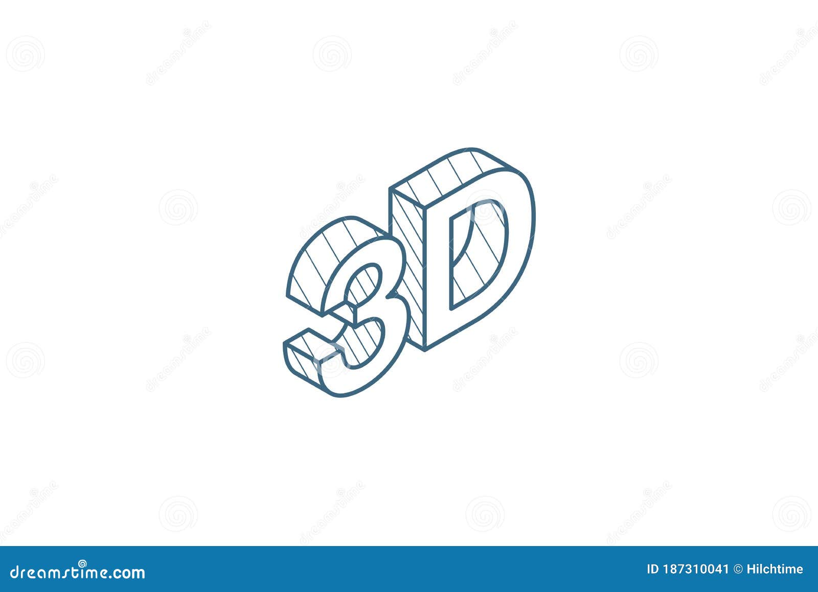 Word Isometric Icon. 3d Line Art Technical Drawing. Editable Stroke ...