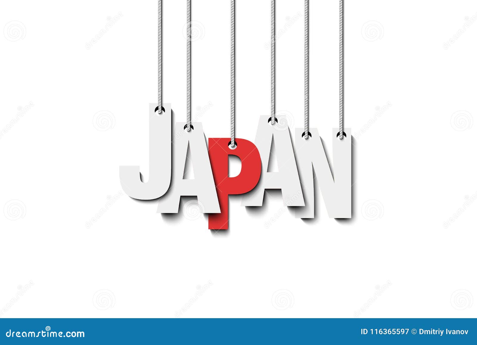 The Word Japan Hang on the Ropes Stock Vector - Illustration of ...