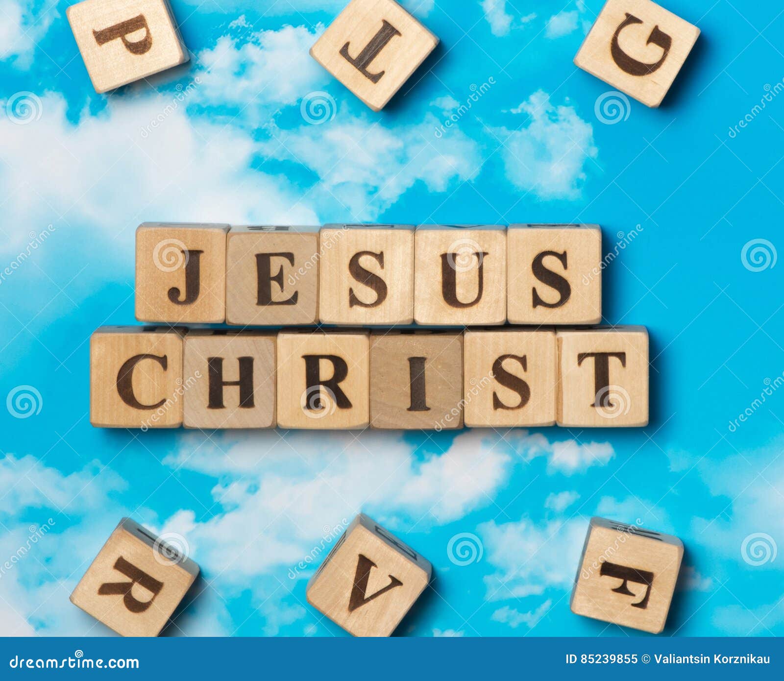Word Jesus And Christian Cross Or Crucifix Made In Ash Royalty-Free ...