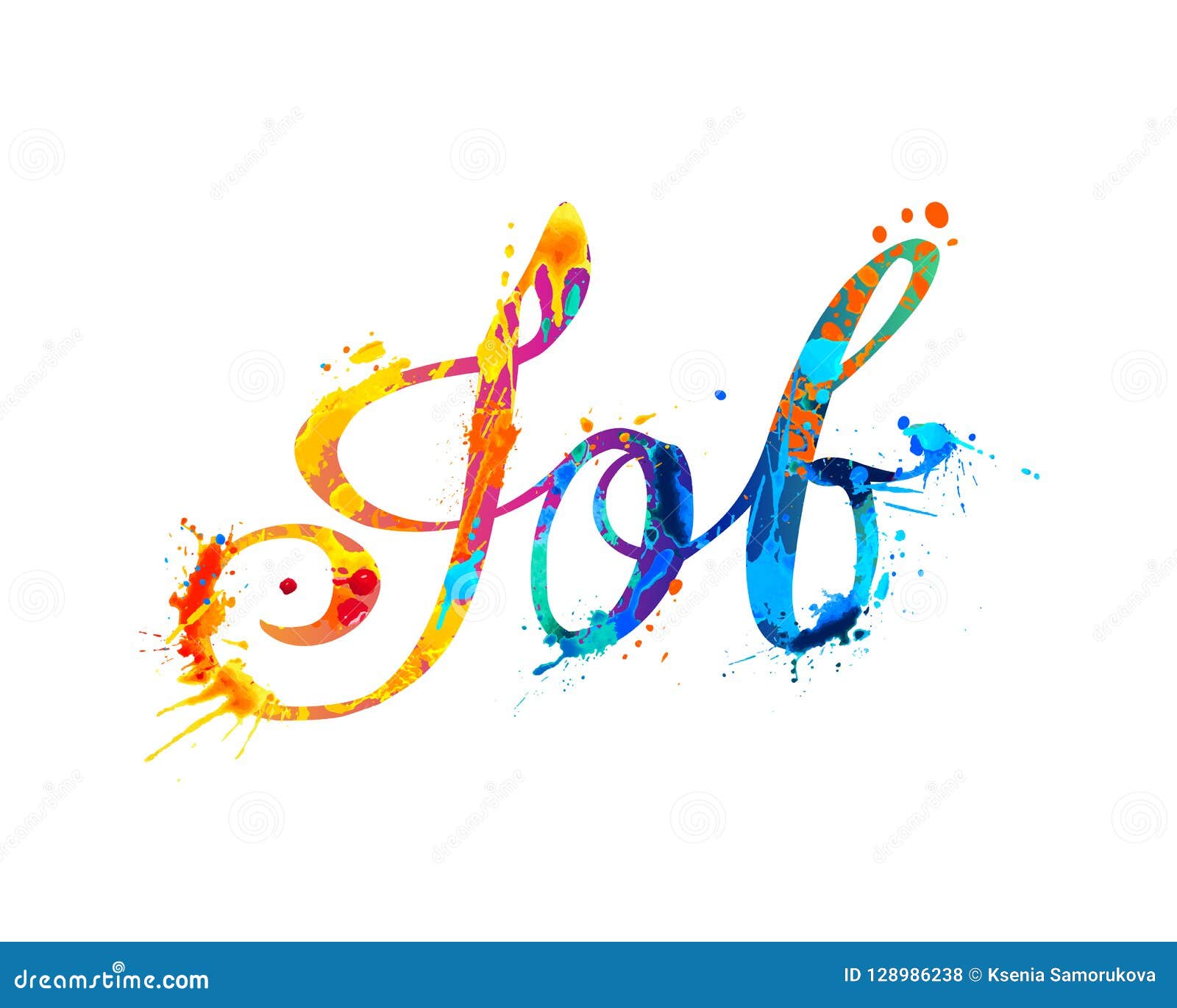 Word JOB. Rainbow Splash Paint Letters Stock Vector - Illustration of ...