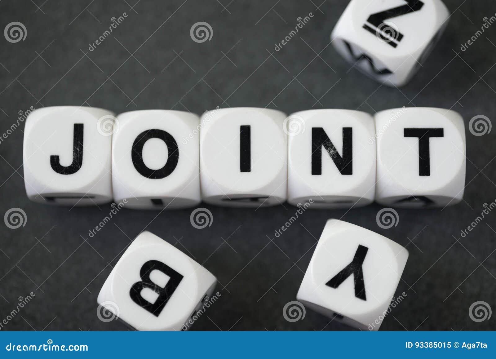 Word joint on toy cubes stock image. Image of alphabet - 93385015