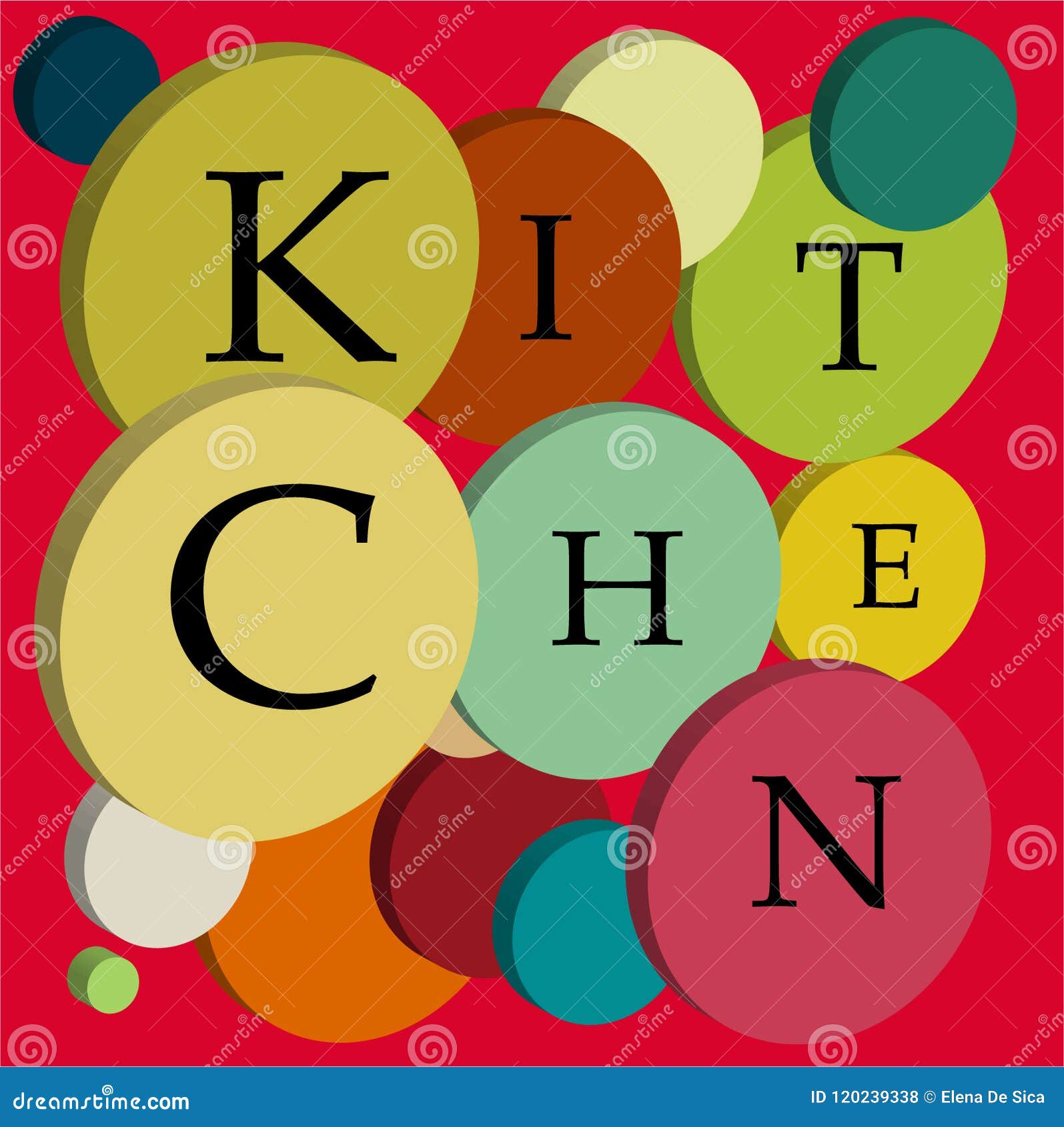 The Word Kitchen. Balls With 3d Effect Royalty-Free Stock Image ...