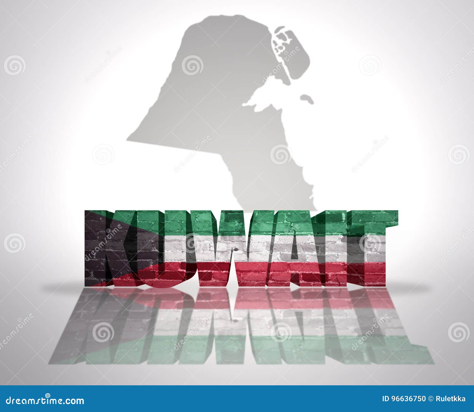 Word Kuwait on a Map Background Stock Illustration - Illustration of ...