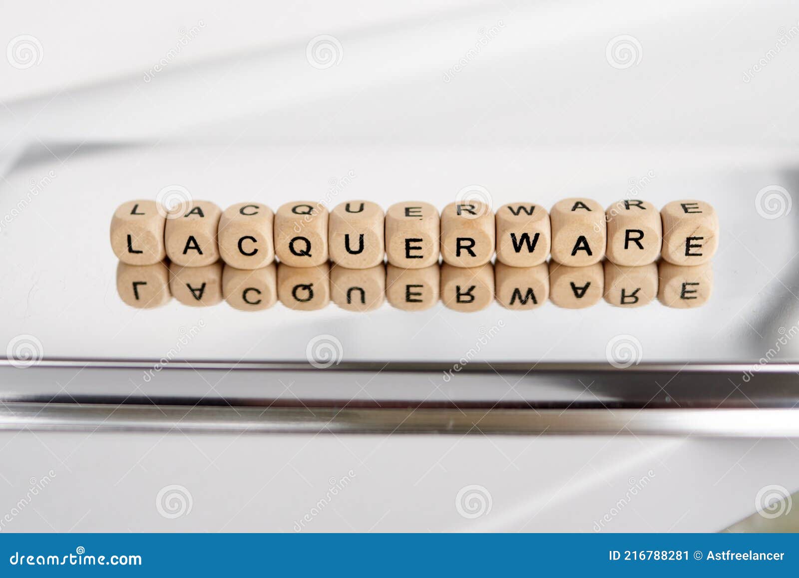 Word Lacquerware Made by Wooden Cubes with Reflection Stock Image ...