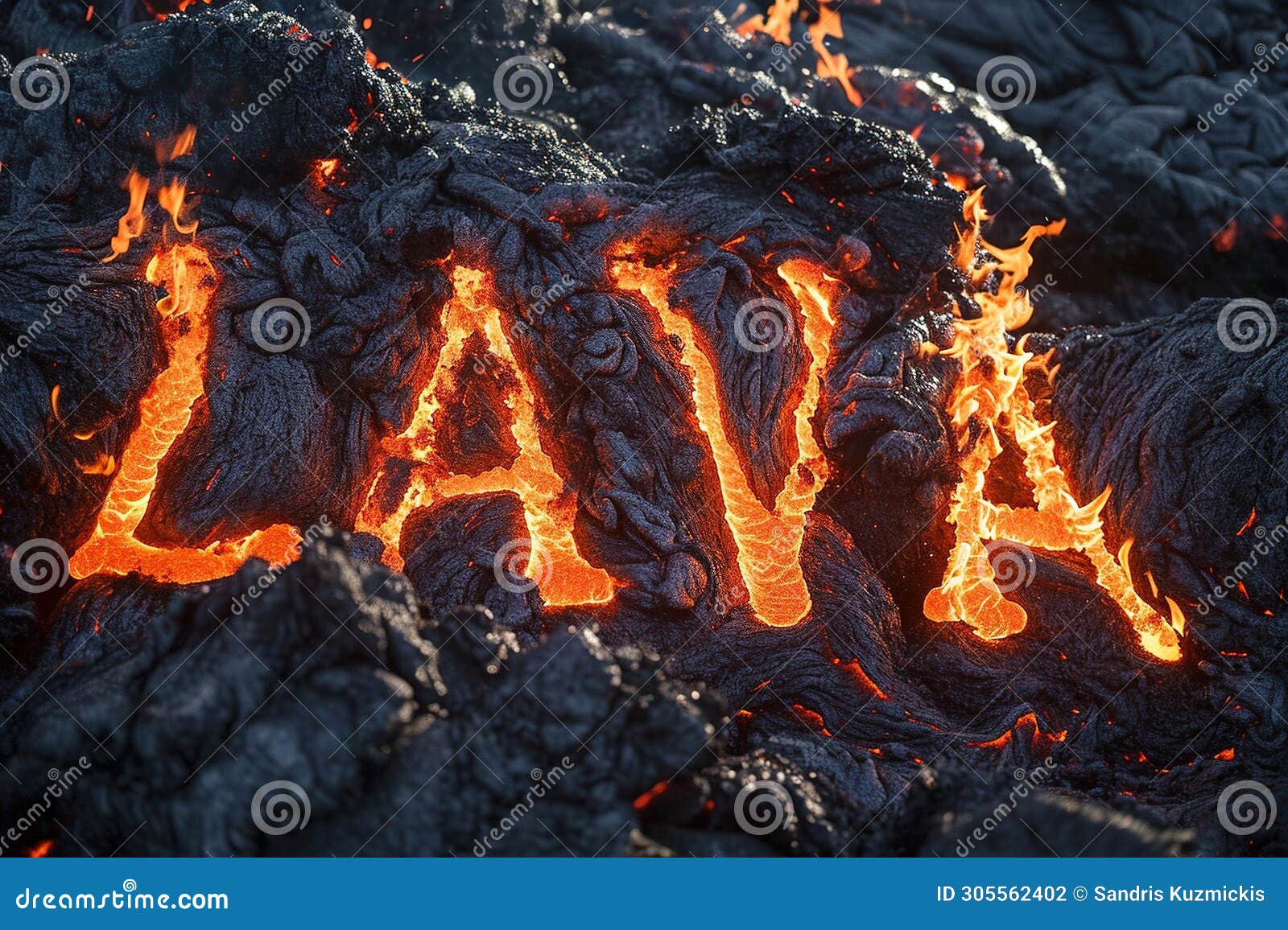 Word Lava is Made of Lava in Volcano. Generative AI Stock Illustration ...