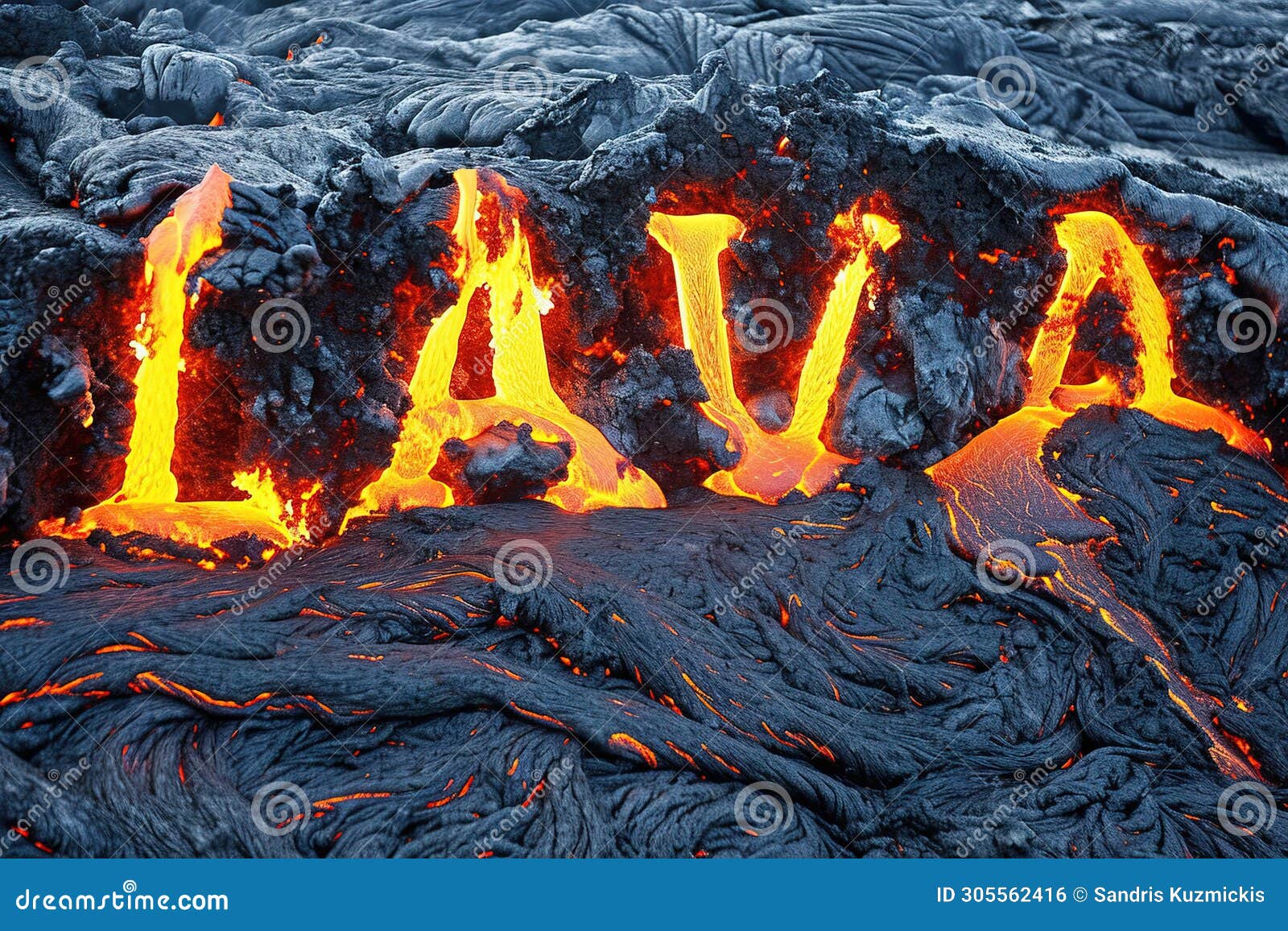 Word Lava is Made of Lava in Volcano. Generative AI Stock Illustration ...