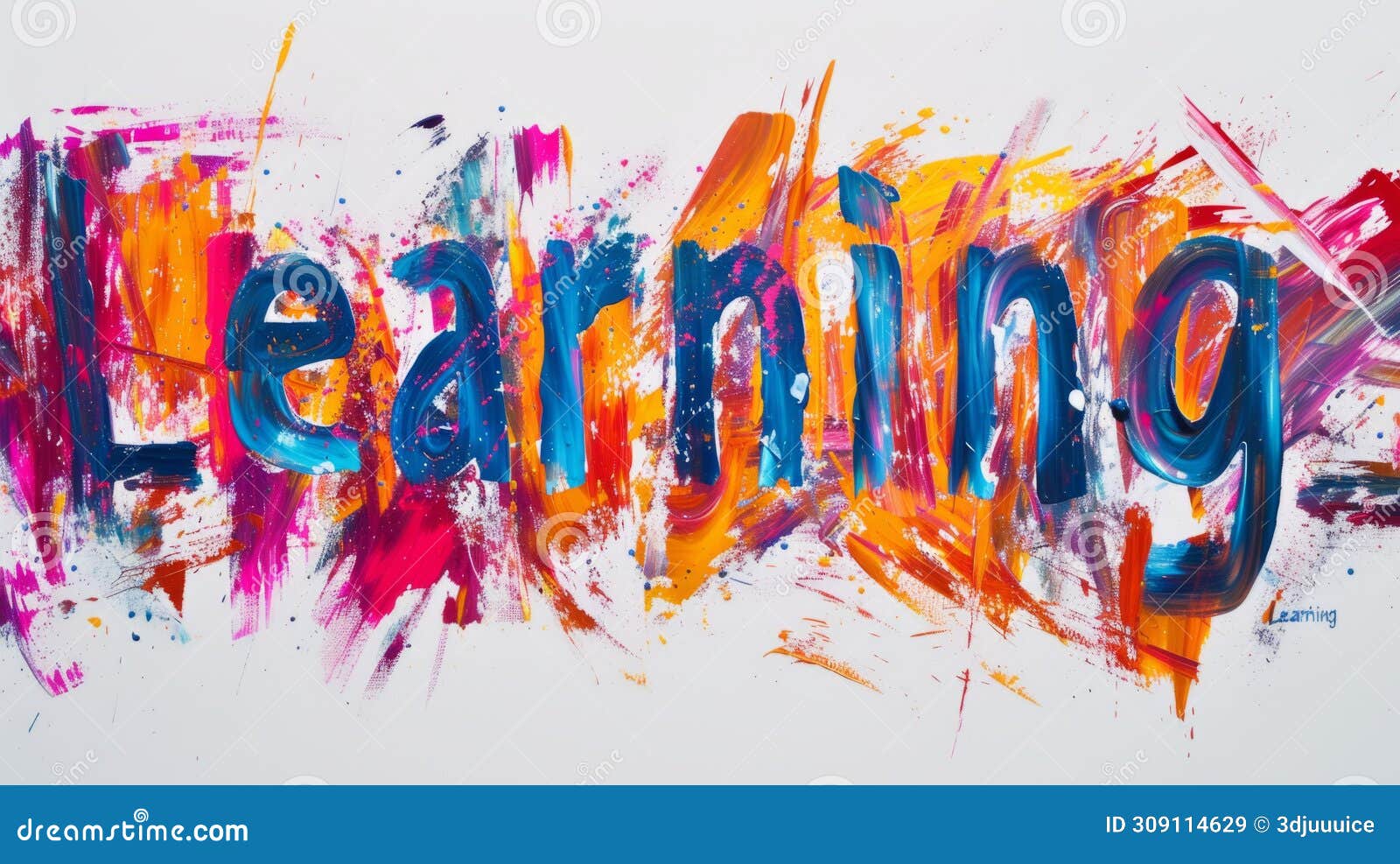 The Word Learning Isolated on White Background Made in Abstract ...