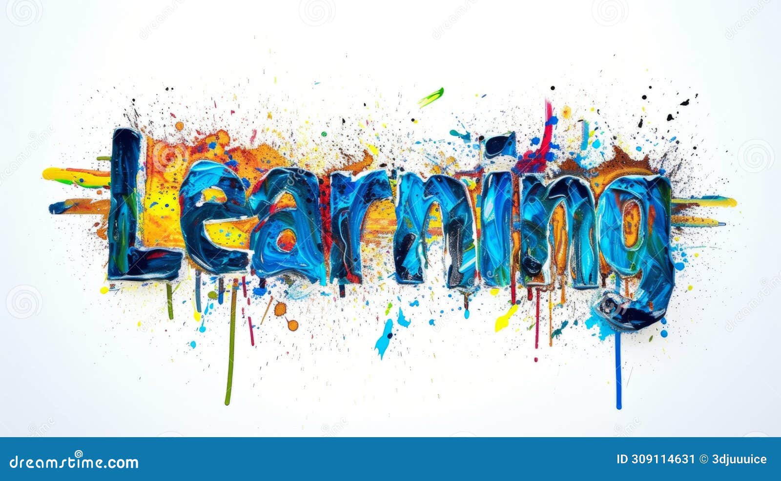 The Word Learning Isolated on White Background Made in Altered Art ...